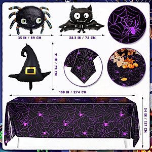 Halloween Gender Reveal Decorations Pack A Baby Is Brewing Party Supplies Include Balloons Tablecloth Backdrop Cake Topper 3D Bat Spider Wall Sticker Baby Shower Decorations Kits (Gender-01)