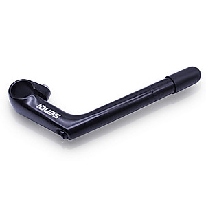 SENQI 22.2×25.4mm Electroplating Gooseneck Stem Aluminum Alloy Stems with Teeth BSB040(80×180×200,Black)