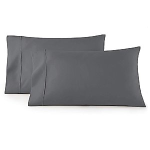 300 Thread Count 100% Cotton Frost Grey Standard Pillowcase Size Sateen Weave Standard Pillowcase Set Highly Breathable, Easy Care, Premium Soft Silky,Oeko Tex Certified