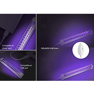 LED Black Light, 6W LED Tube Black Light for Black Light Bulbs Replacement, Blacklight Poster, UV Art, Bedroom, Black Lights for Halloween and Blacklight Parties