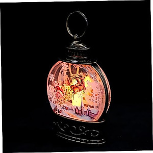 Abaodam 2pcs Lighting Country Decor Vintage Christmas Decorations Tabletop Decor Lighted Snow Globe Christmas Hanging Ornament Santa Claus lamp Xmas Luminous Decor Light Adorn Xmas Gift