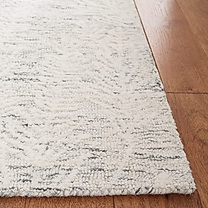 SAFAVIEH Metro Collection Area Rug - 8' x 10', Grey & Ivory, Handmade Wool, Ideal for High Traffic Areas in Living Room, Bedroom (MET877F)