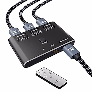 CABLEDECONN 3 Port HDMI 2.1 HDR 3In 1Out 8K Switcher with Remote Control Directional 8K@60Hz 4K@120Hz HDR 48Gbps 3D HDMI Video Converter Compatible with PS5 Xbox x HDMI TVs Monitors