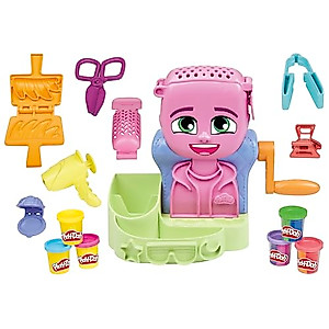 Play-Doh Hair Stylin' Salon Playset with 6 Cans, Pretend Play Toys for Girls and Boys Ages 3 and Up