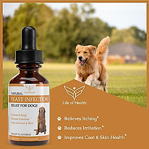 Natural Yeast Infection Treatment for Dogs | Supports Healthy Itch Relief, Inflammation Relief, Allergy Relief & More | Dog Yeast Ear Infection Treatment | Dog Itch Relief | Dog Allergy Relief