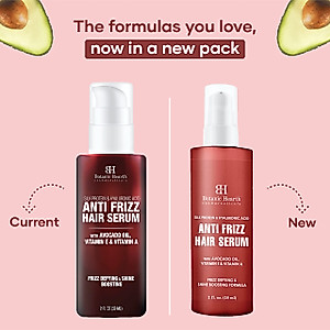 Botanic Hearth Anti Frizz Hair Serum | For Frizzy,Dry & Damaged, Unmanageable Hair | With Argan Oil, Almond Oil & Vitamin E | For Men & Women | 2 fl oz