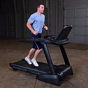 Body-Solid (T25) Foldable Incline Treadmill for Jogging & Walking, 400lbs. Weight Capacity, 4 HP Electric Motor Running Machine with Anti-Static Carbon Woven Belt, Speed Range 1-10 mph, Black