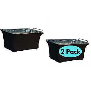 2 Pack Chafer Wind Guard | Decorative Chafing Dish Wind Guard | Flame Retardant Spandex Chafer Stand Cover for Indoor & Outdoor Buffet, Catering, Party, Weddings, Events | Washable Reusable | Black