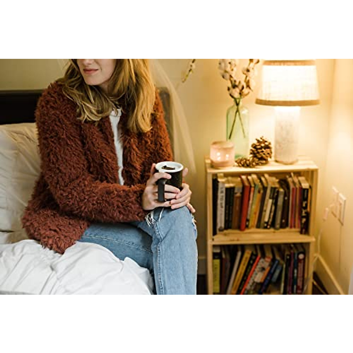 Ello Campy 11oz Stainless Steel Travel Mug with Handle and Leak-Proof Slider Lid, Reusable, Vacuum Insulated, Perfect for Coffee or Tea, Home, Gift, Travel, Office, BPA Free, Xavier Navy