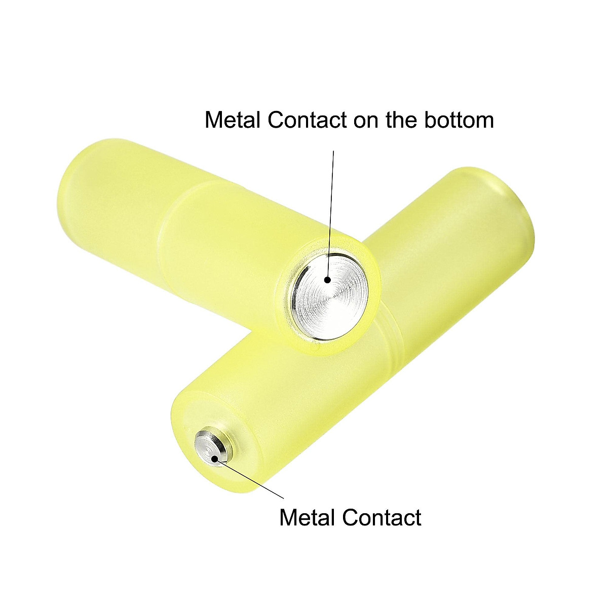 uxcell AAA to AA Battery Adapter Battery Converter Cases Holder Shell with Metal Contacts on Two Bottom Yellow 4 Pcs