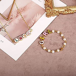 Pandahall 72Pcs Alloy Enamel Letter Beads Mixed Color Flat Round Number 0-9 & Alphabet Letter A-Z Beads Loose Spacers for Jewelry Making, Hole: 1.4-1.5mm