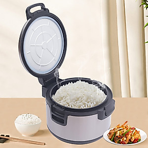 Commercial Electric Rice Warmer Cooker with Non-stick Inner Pot, Stainless Steel, 19 L/20QT-Large for Restaurant Family