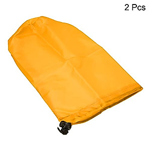 PATIKIL Clothes Storage Drawstring Bag, 2 Pack Medium Size Clothes Blankets Organizer Bag with Strap for Camping Travel, Yellow