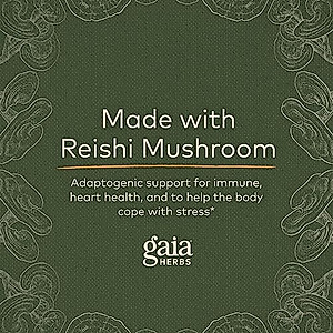 Gaia Herbs Reishi Mushroom - Helps Maintain a Healthy Immune System & Supports Heart Health - Adaptogen Herbal Supplement for Longevity Support - 40 Vegan Liquid Phyto-Capsules (40-Day Supply)