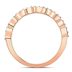 P3 POMPEII3 1/5 cttw Diamond Stackable Womens Wedding Ring 14k Rose Gold - Size 6