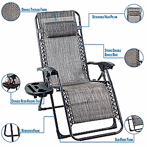 Sun-Ray 203078 Grey Upgraded Gravity Chairs, 35.43 x 25.59 x 41.5 Inches