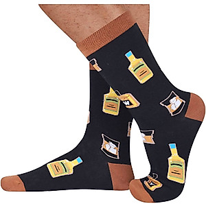 Zmart Whiskey Drinker Gifts for Men - Crazy Alcohol Socks Gifts for Whiskey Bourbon Lovers, Father's Day Drinking Gifts Ideas for Dad