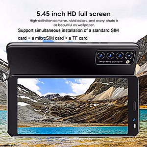 Hilitand 5.45 inch Smartphone, HD Full Screen Unlocked Cell Phones, for Android 4.4.2 Face Fingerprint Smart Phone, 512MB/4GB, HD Camera Mobil Phone, 1500mAh Battery, 128GB Extension (Black)