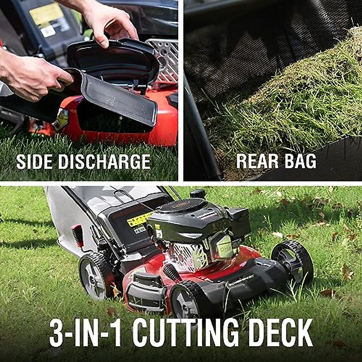 PowerSmart 21 in. 144cc 3-in-1 Gas Walk-Behind Push Lawn Mower with Bag (DB2321PR)