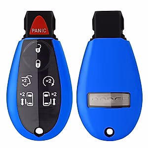 Horande TPU Protector Key Fob Cover Case fit for Dodge Ram 1500 2500 3500 Charger Challenger Durango Grand Caravan Journey Chrysler Town and Country Keyless Entry Key Fob (Blue)