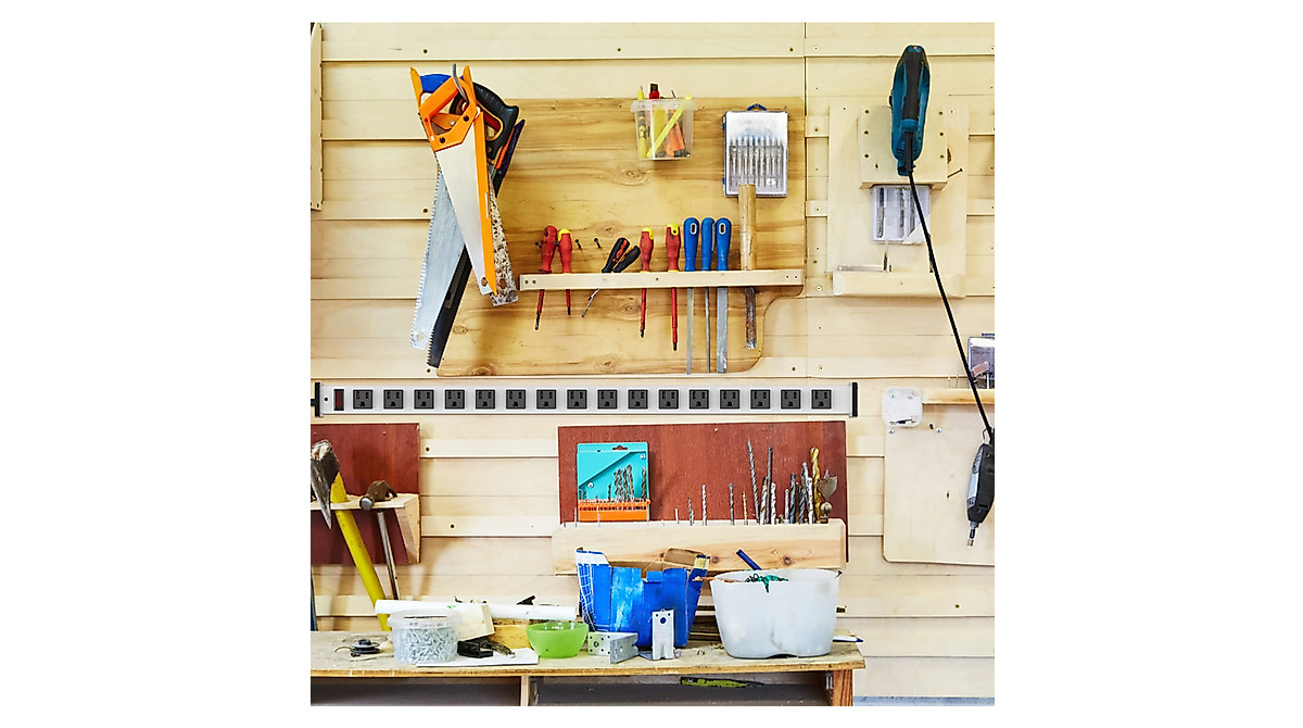 Heavy Duty 16 Outlet Power Strip for Garage & Workshop