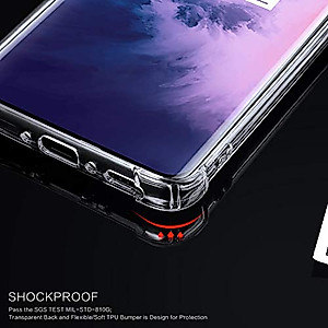 OnePlus 7 Pro Case, IDweel Crystal Clear Soft TPU Transparent Bumper Shock Absorption Technology Raised Bezels Slim Protective Cover for OnePlus 7 Pro (HD Clear)