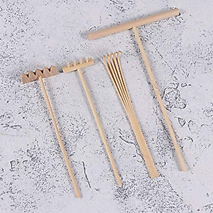 EXCEART 4 Pcs Mini Zen Sand Rakes DIY Sand Zen Garden Tools for Office Tasteful and Elegant Zen Garden Accessories for Home Gift Garden Decor