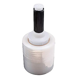 Brock Industrial Strength Stretch Wrap Film - 5 Inch x 333 Yard 13cm x 305m – 80 Gauge – Clear – Includes 1 Handle - 12 Rolls/Case