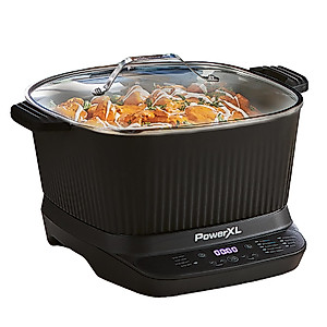 STIRMAX PLUS 7.5 Quart Digital Multi-Cooker with Automatic Paddle to Stir and Shred, 9 in 1 programmable presets to Sauté, Sear, and Brown Food Before Simmering – Accessories & Cookbook Included