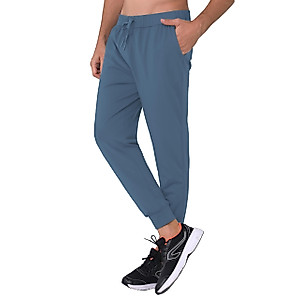 AbleTree 27" Inseam Athletic Jogger Pants for Short Men 7/8 Quick Dry Workout Tapered Stretch Sweatpants Casual