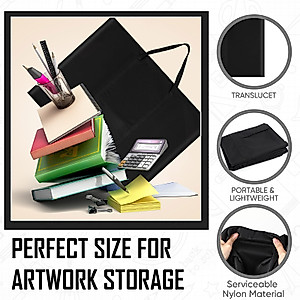 Shinylin Extra Large Art Portfolio Bag with Pocket Handle 48'' x 36'' Waterproof Lightweight Art Portfolio Case Poster Painting Paper Carrying Case Portfolio Folder for Artist Student Art Work