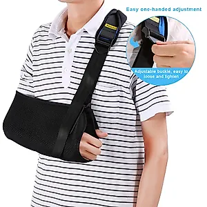 ZJchao Shoulder Abduction Sling, Breathable Arm Sling Shoulder Immobilizer for Shoulder Injury Elbow Arm Support Arm Sling for Wrist Injury Broken Arm for Women and Men Left or Right Arm