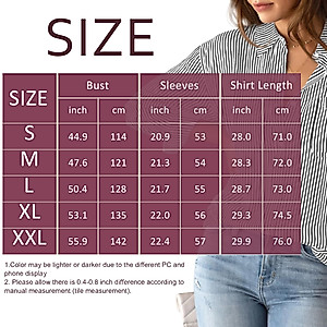 AISEW Womens Button Down Shirts Striped Classic Long Sleeve Collared Office Work Blouses Tops with Pocket (Yellow, 7002L)