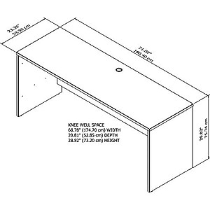 Bush Business Furniture 500 Home-Office-desks, 72W, Storm Gray