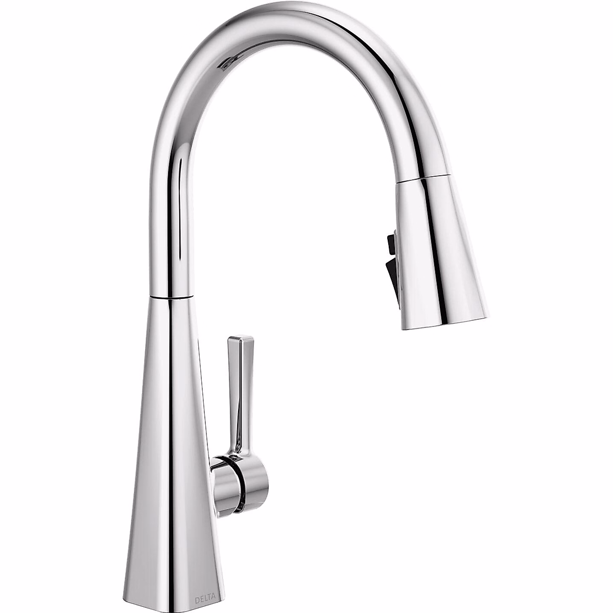 Delta Faucet Lenta Pull Down Kitchen Faucet Chrome, Chrome Kitchen Faucets with Pull Down Sprayer, Kitchen Sink Faucet, Faucet for Kitchen Sink with Magnetic Docking Spray Head, Chrome 19802Z-DST