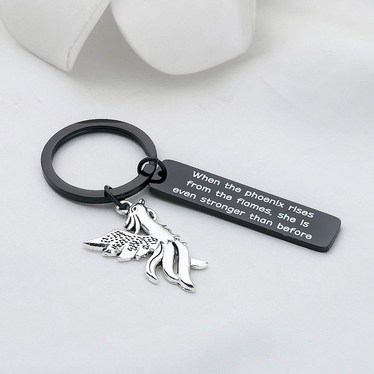 CYTING Phoenix Inspirational Quote Keychain Phoenix Jewelry Motivational Gift