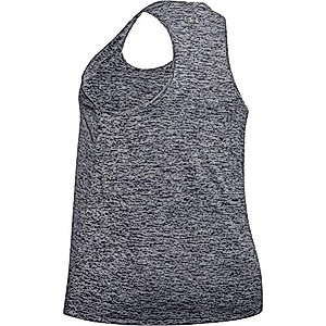Under Armour Women's Tech Twist Tank Top , Black (001)/Metallic Silver , 3X