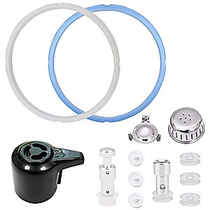 Sealing Ring and Steam Release Handle,Float Valve Replacement Parts with Anti-Block Shield For Instant Pot Duo5,6Quart (5/6QT)