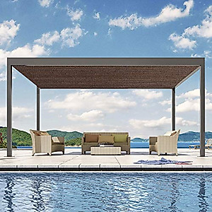 Eden's Decor Straight Flat-Edged Sun Shade Sail Rectangular 5' x 7' Brown UV-Blocking Outdoor Canopy Fabric Cloth Awning for Pergola Patio Garden Backyard Custom Size