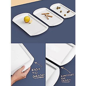 LIFVER Large Serving Platter Set, 16"/14"/12" 3-Piece White Porcelain Platters for Food, Serving Dishes Oven Safe Dinner Plates, Serving Trays Perfect for Entertaining and Appetizers