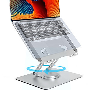 Laptop Stand 360 Swivel Adjustable - Portable Foldable Ergonomic Aluminum Laptops Holder for Office Work from Home Gifts Compatible with 10 to 17 Inch All MacBook Pro Lenovo HP Notebook Computer