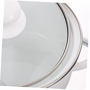 GANAZONO 3Pcs Enamel White Cooking Pot wear-Resistant stockpot Delicate Soup Pot Vintage Soup Pot Soup Pot with lid Vintage stockpot Multipurpose Pot Old Fashioned Cooking Utensils