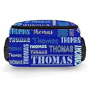 XOZOTY Navy Blue Backpack Personalized with Name for Men Women Shoulder Bag Laptop Bag Bookbag