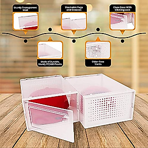 Boxy Concepts Plastic Hat Organizer for Baseball Caps (6-Pack) Easy Assembly, Stylish, Dust-Proof, Transparent, Stackable with Odor Vents. Ideal Holder, Case or Hat Rack Storage System 13” x 5.5” x 9”