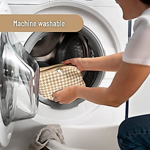 DOMESTICA Under Door Draft Stopper 36 Inch, Under Door Draught Excluder Noise Reducer Heavy Duty Door Snake Draft Blocker, Triangle Design (Beige)