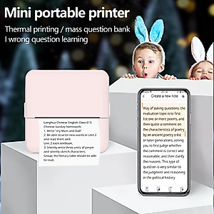 POEOSAS Mini Printer Sticker Printer - Wireless Mini Sticker Printer Machine, Pocket Mini Printer for iPhone, Bluetooth Portable Mini Thermal Printer for DIY, Journal, Notes, Memo, Birthday