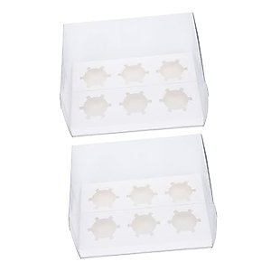 SOLUSTRE Cup Cake Paper Cup 2pcs Packaging Boxes Cupcake Box Mini Muffins Clear Container Mini Paper Cups Cheesecake Holder Containers Clear Cupcake Holder Tart Boxes Cupcake Boxes Fine