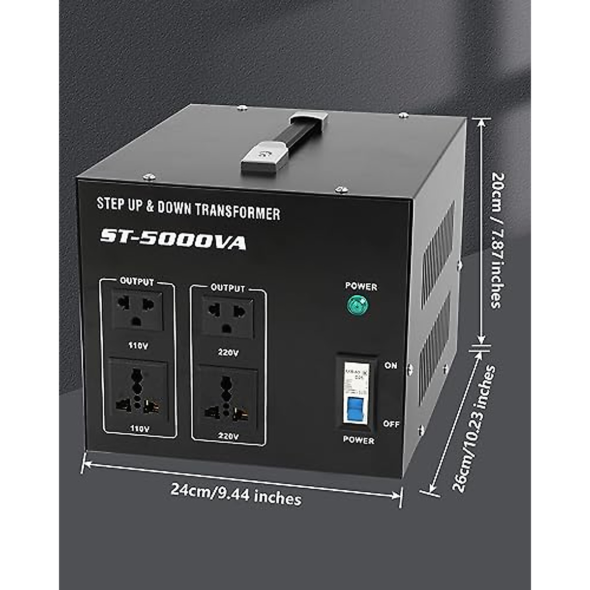 Voltage Converter Transformer 5000W Watt Heavy Duty Step Up/Down 110V to 220V Home Commercial Voltage Converter