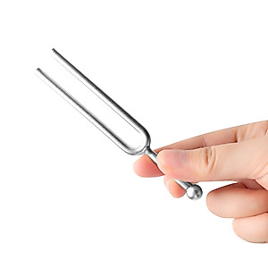 uxcell Metal Tuning Fork - 523 Hz Guitar Tuning Fork for Stress Relaxation, C Tone Musical Instruments Fork for Violin Piano Tuner Sound Device, Silver