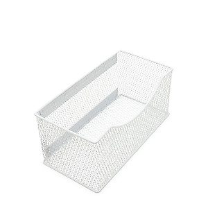 YBM HOME Mesh Magnetic Storage Basket Organizer with Extra Strong Magnets Holds Your Whiteboard and Locker Accessories, Perfect as Marker and Pencil Holder for Office, (16, White)